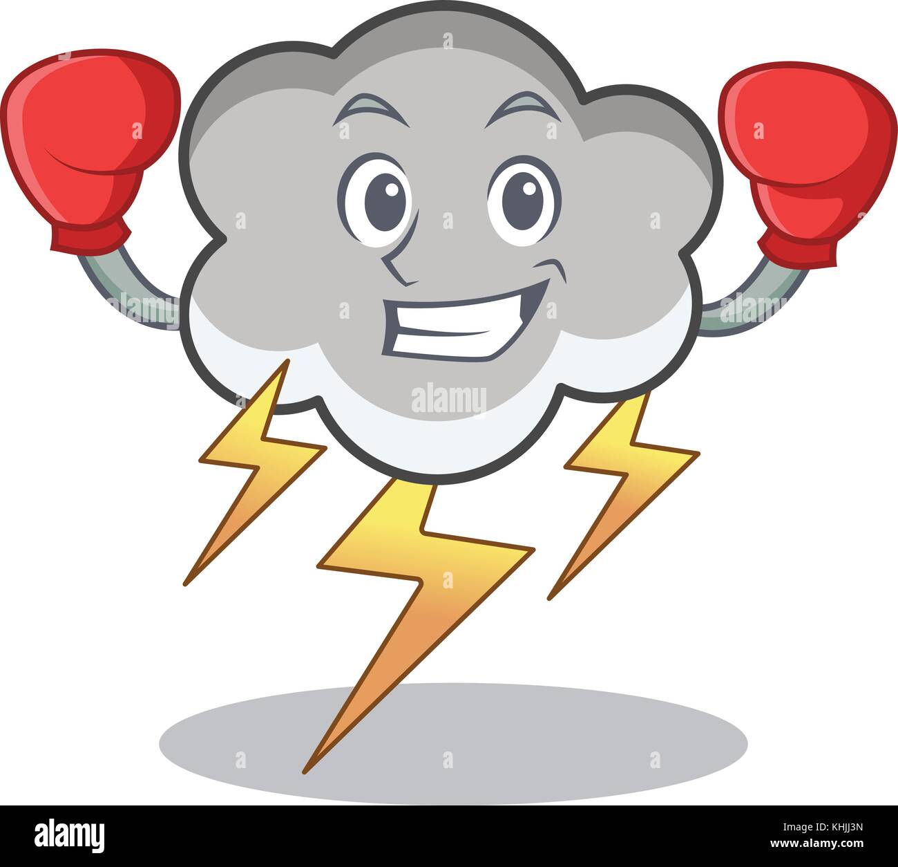 Boxing thunder cloud character cartoon Stock Vector Image & Art - Alamy