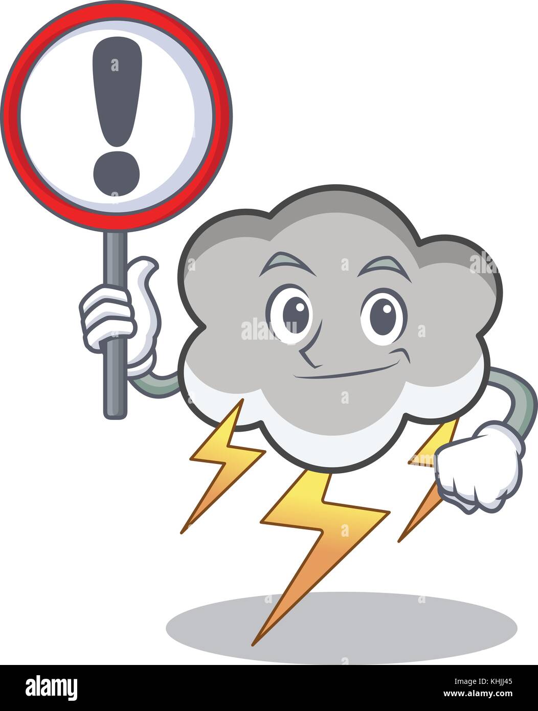 With sign thunder cloud character cartoon Stock Vector Image & Art - Alamy