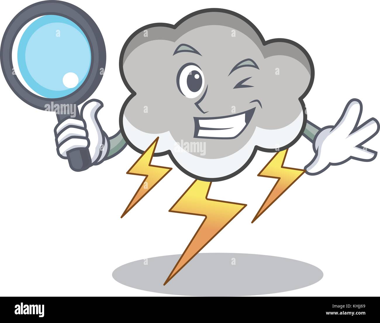 Detective thunder cloud character cartoon Stock Vector Image & Art - Alamy