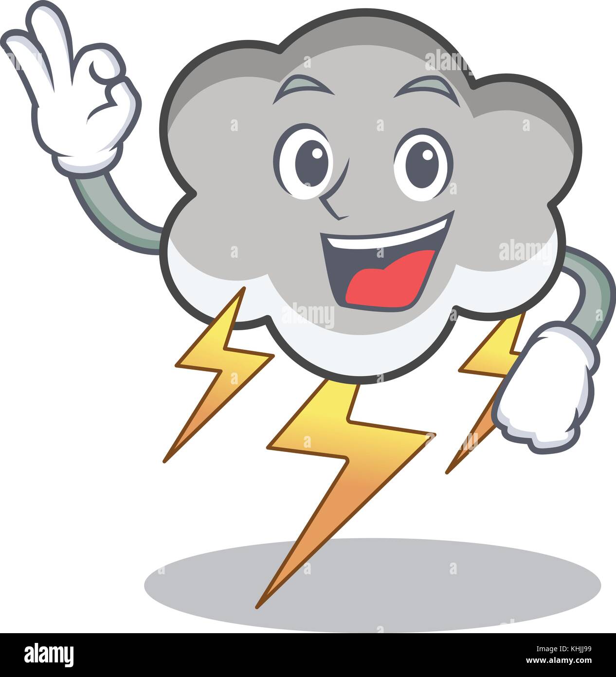 Okay thunder cloud character cartoon Stock Vector Image & Art - Alamy