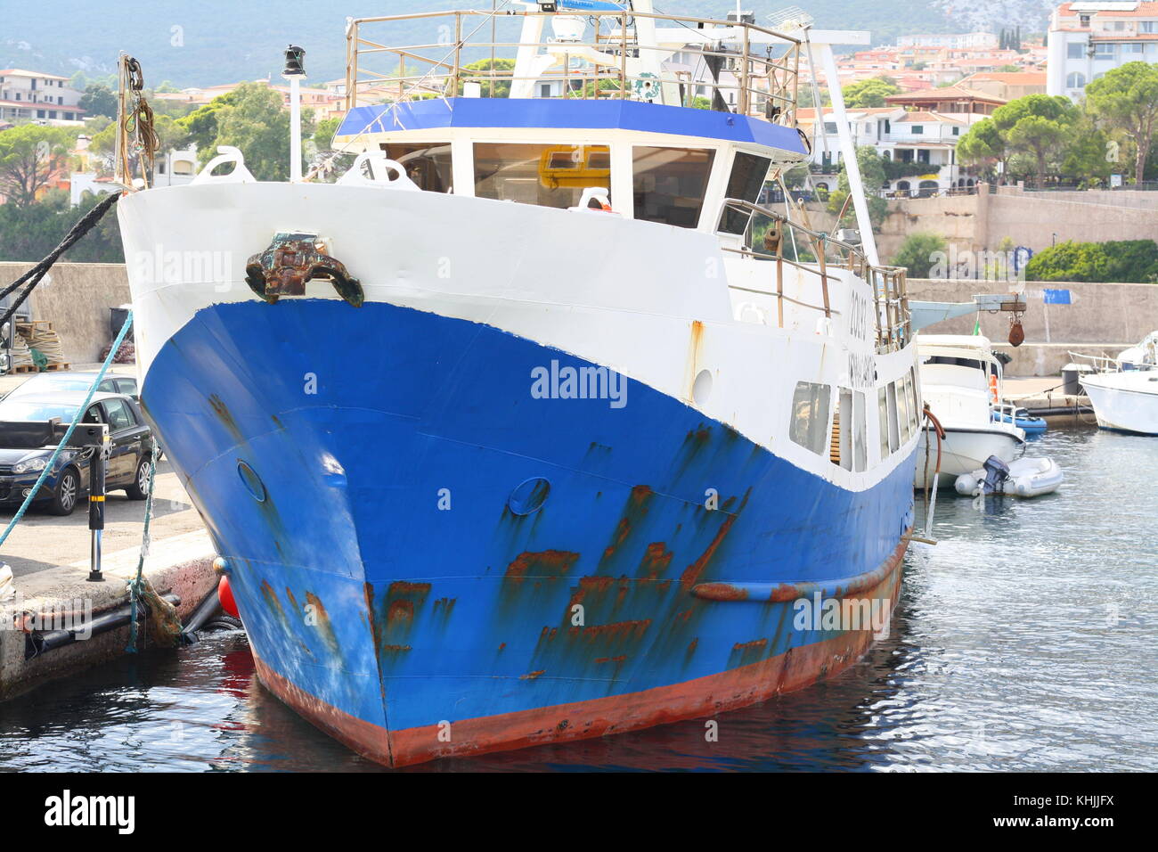 A big fishing boat in the port Stock Photo - Alamy