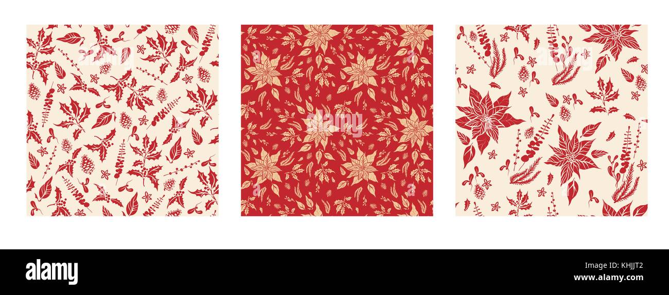 seamless red floral set Stock Vector Image & Art - Alamy