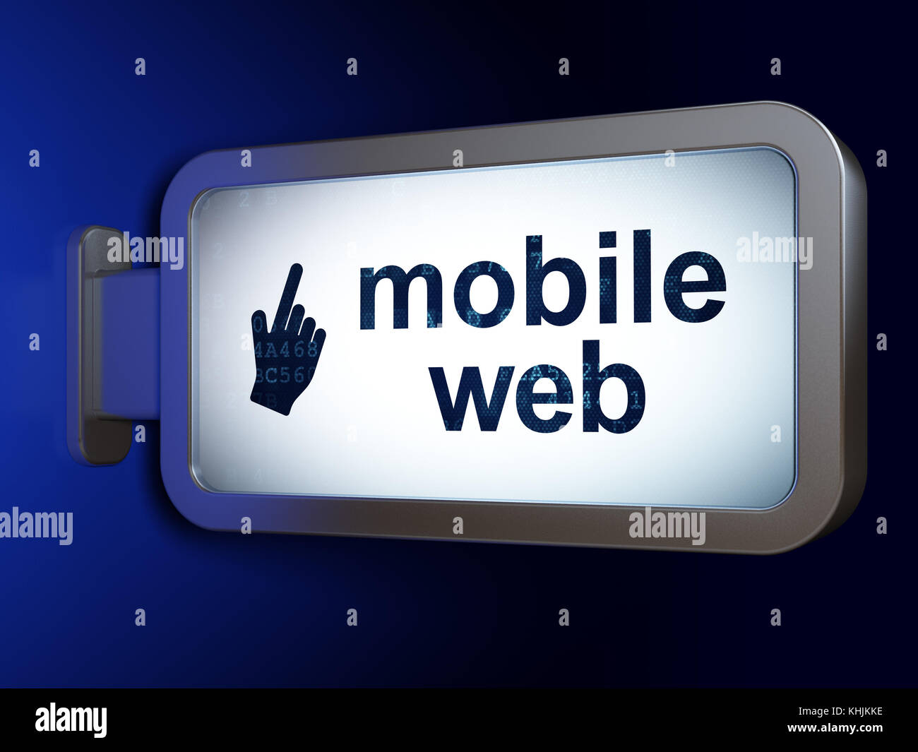 Web Design Concept Mobile Web And Mouse Cursor On Billboard Background