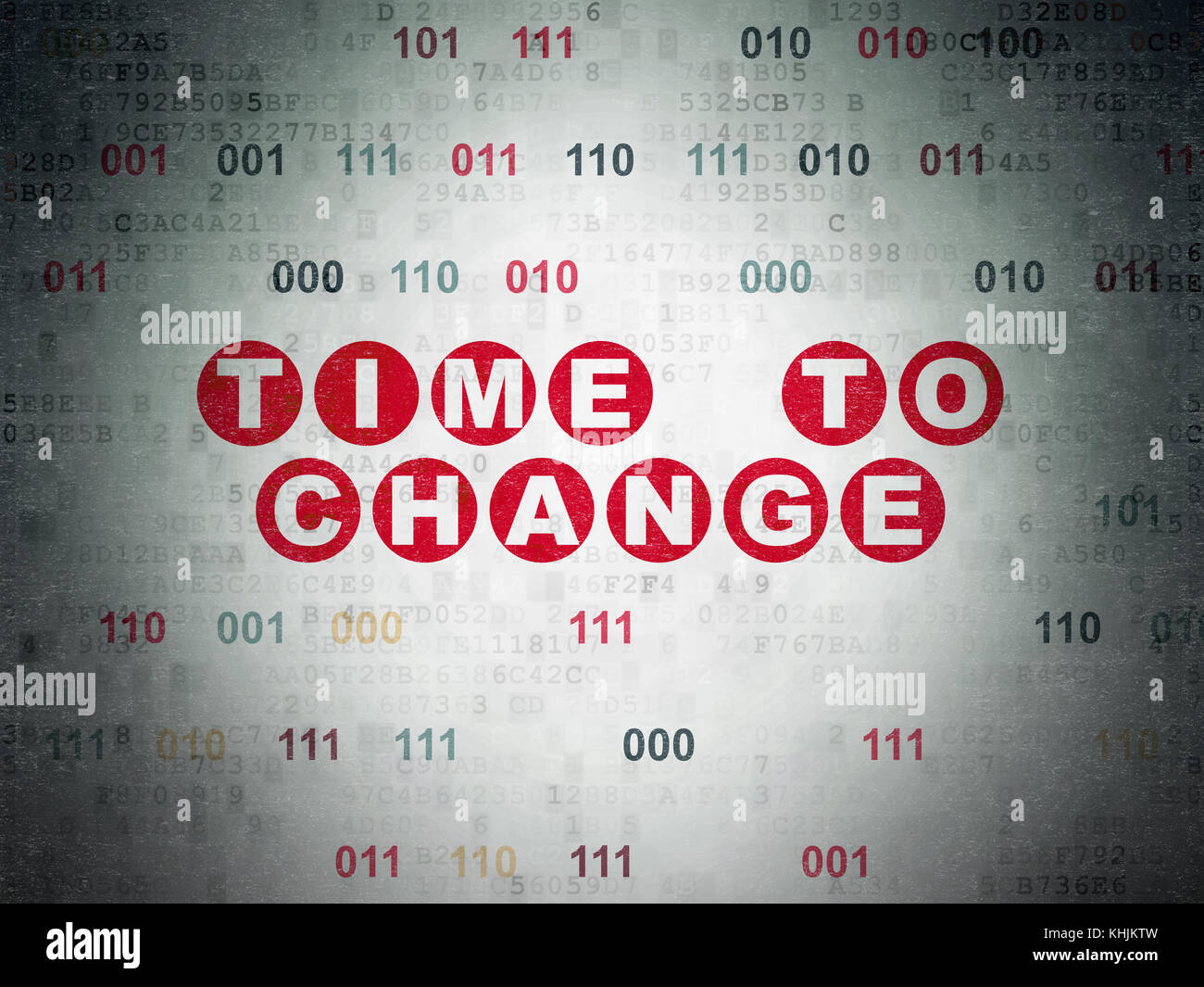Time concept: Time to Change on Digital Data Paper background Stock ...