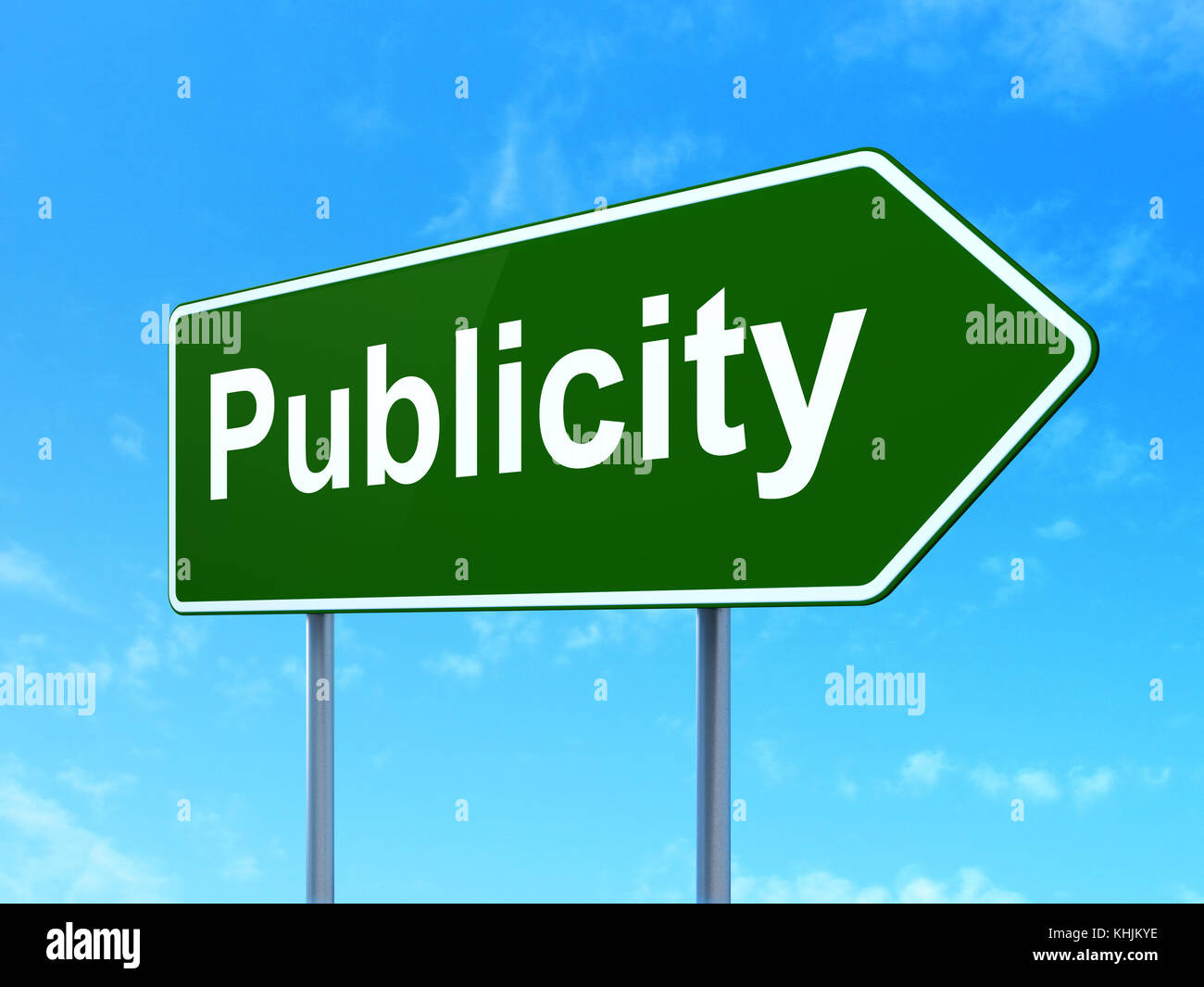 Advertising concept: Publicity on road sign background Stock Photo - Alamy