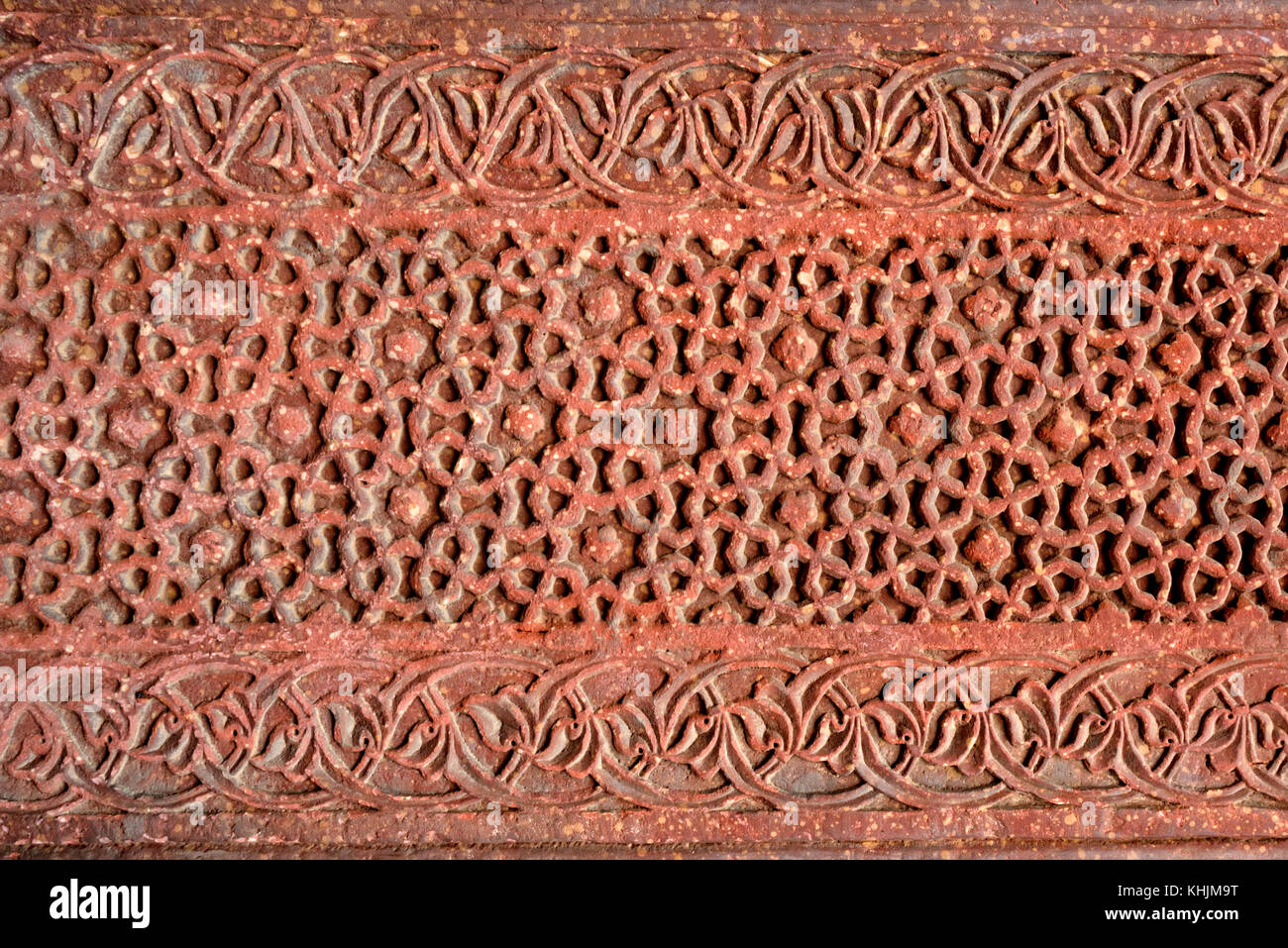 Intricate relief pattern of Red Fort of Agra Stock Photo - Alamy