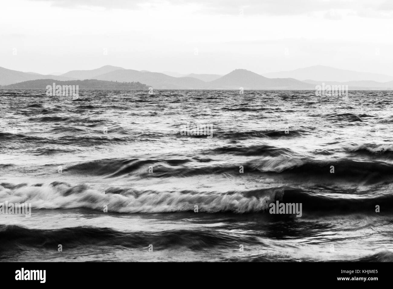Beautiful lake waves in Black and White Stock Photos & Images - Alamy