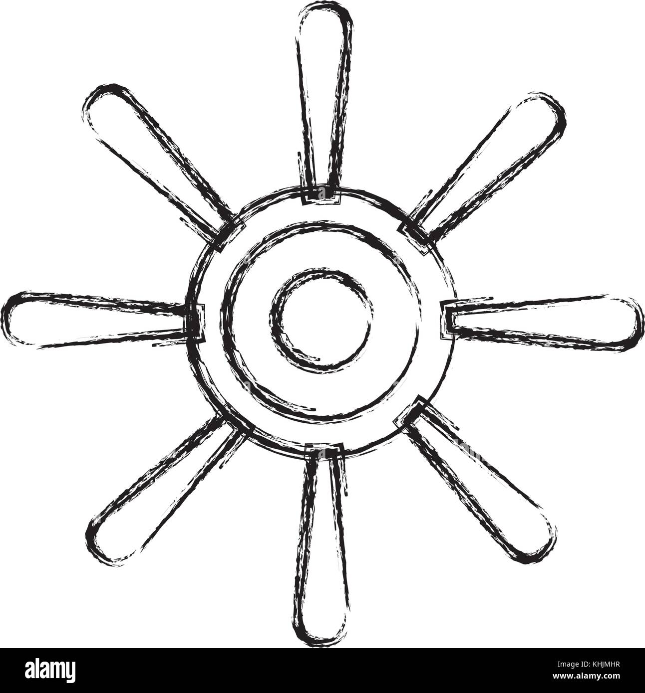 figure rudder ship nautical object design vector illustration Stock ...