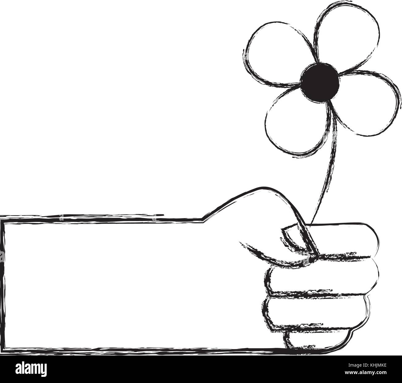 figure hand with natural flower and petals design vector illustration ...
