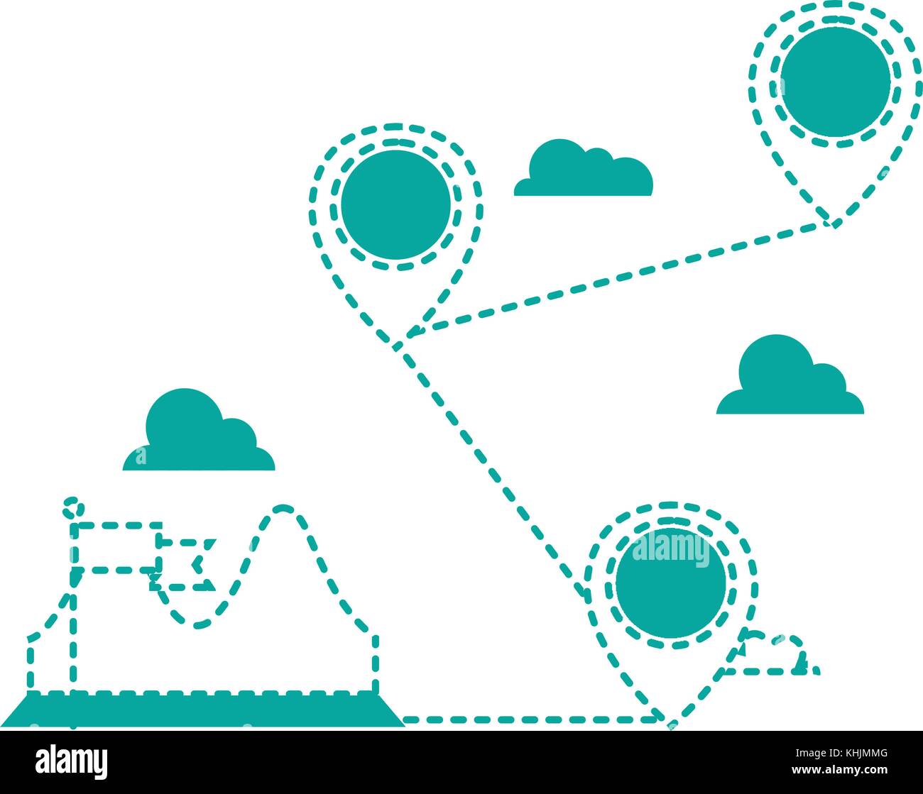 dotted shape geography map with location symbol to travel vector ...