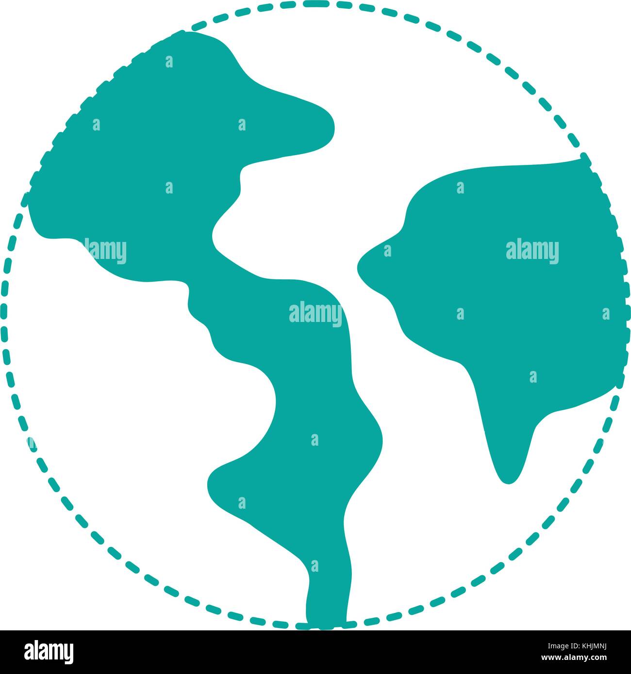dotted shape earth planet with continent geography and ocean vector ...