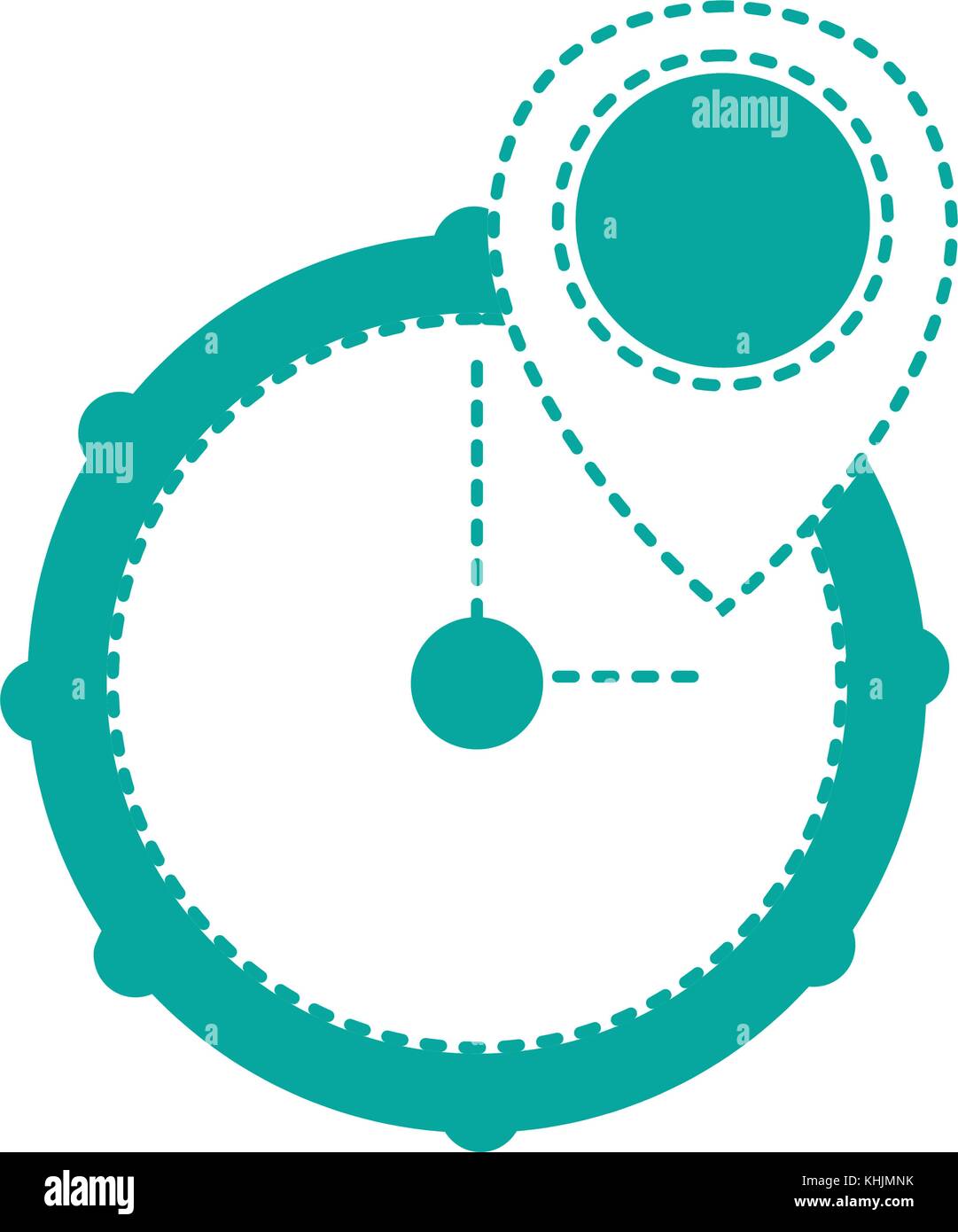 dotted shape wall clock design with location symbol vector illustration ...
