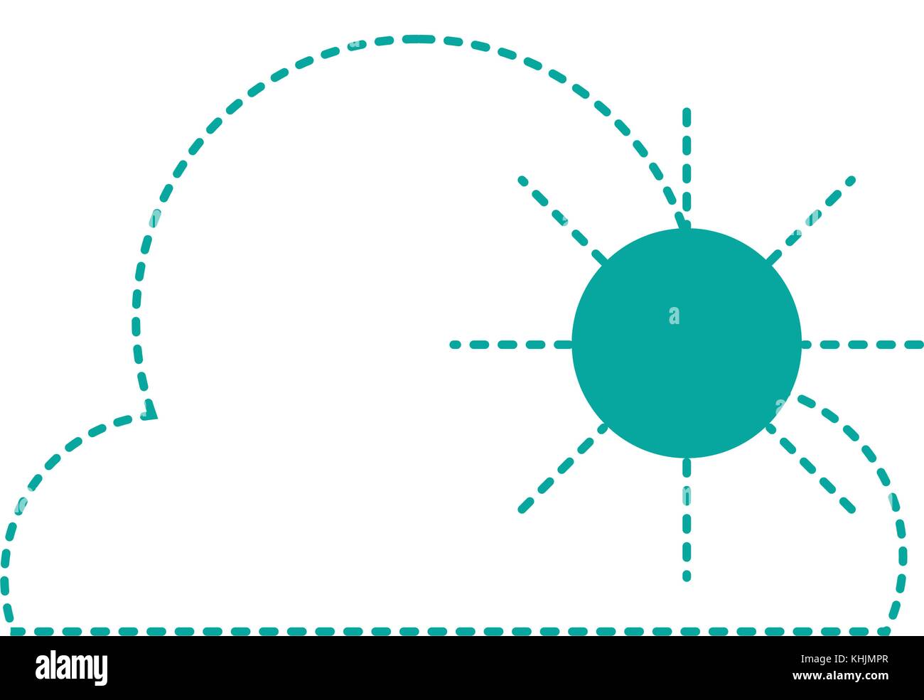 dotted shape cloud with sun natural weather in the sky vector ...