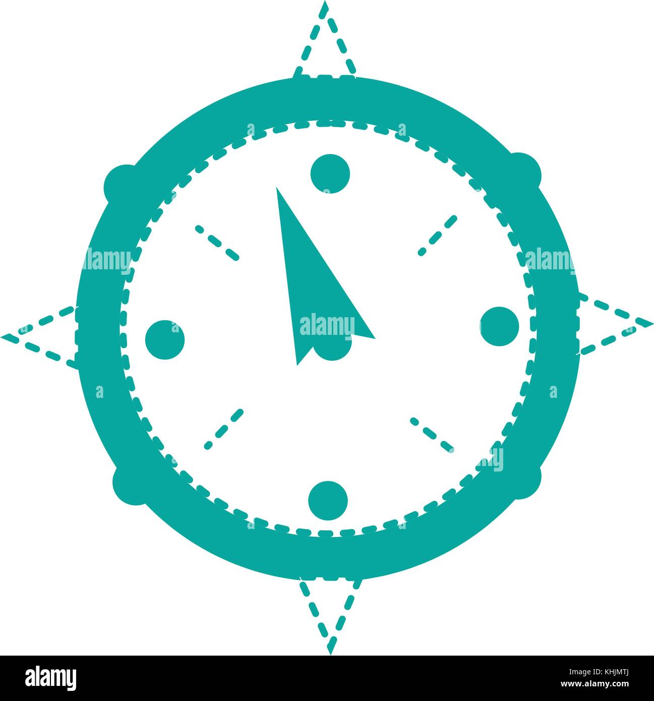 dotted shape compass object to travel in map direction vector illustration Stock Vector Image ...