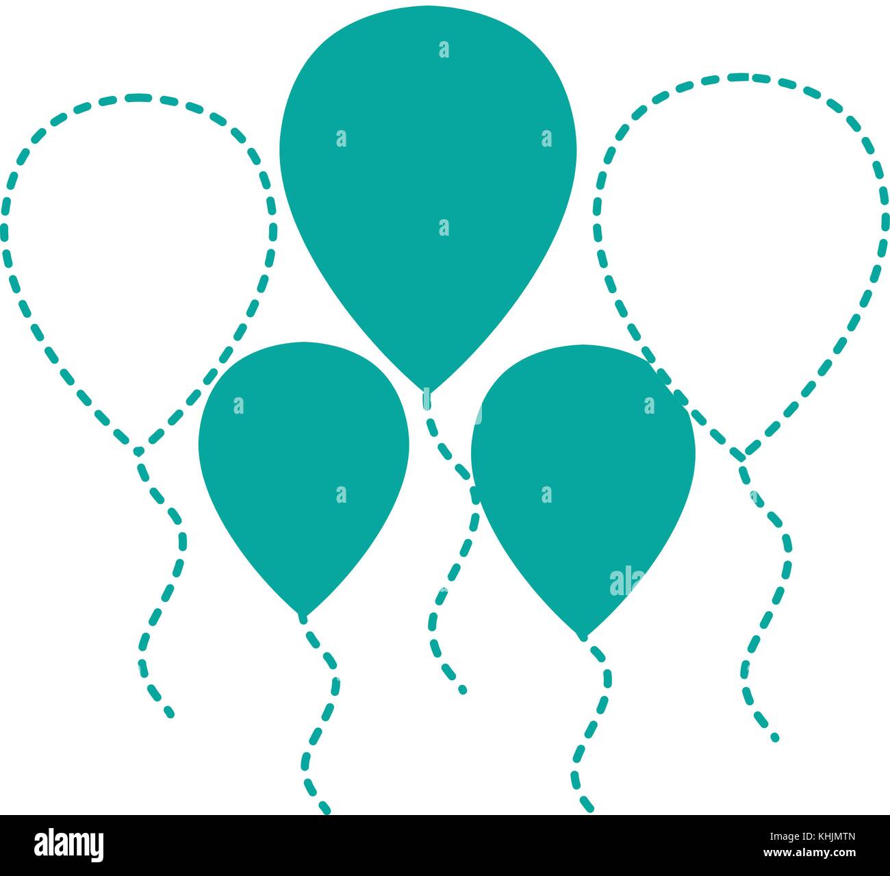 dotted shape balloons objects decoration to celebration design vector ...