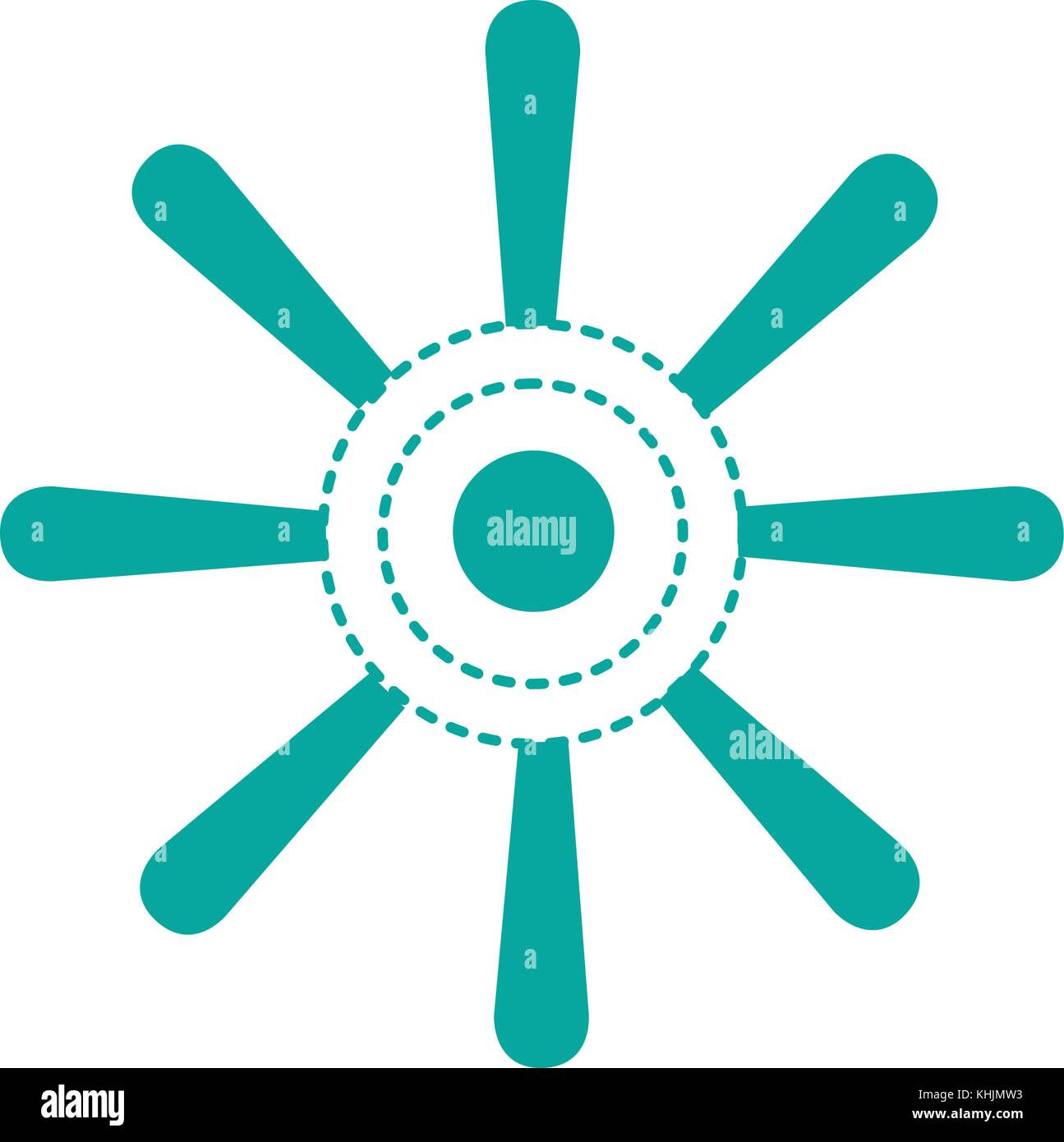 dotted shape rudder ship nautical object design vector illustration ...