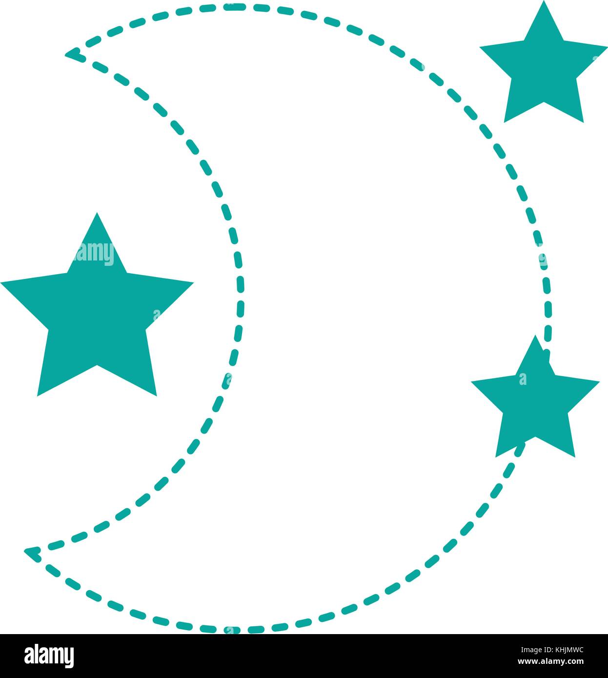 dotted shape cute moon with stars in the night space vector illustration Stock Vector Image ...