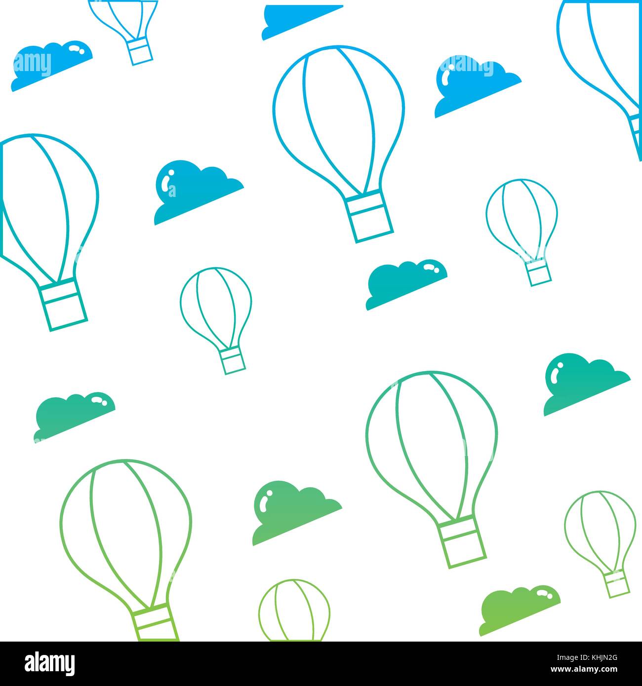 silhouette air balloon fly background design vector illustration Stock ...