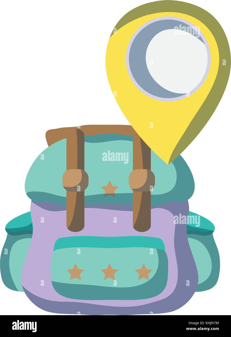 backpack travel with location symbol design vector illustration Stock ...