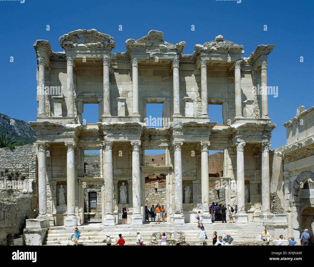 Turkey. Ephesus. Library of Celsus. Roman building. Built in honour of ...