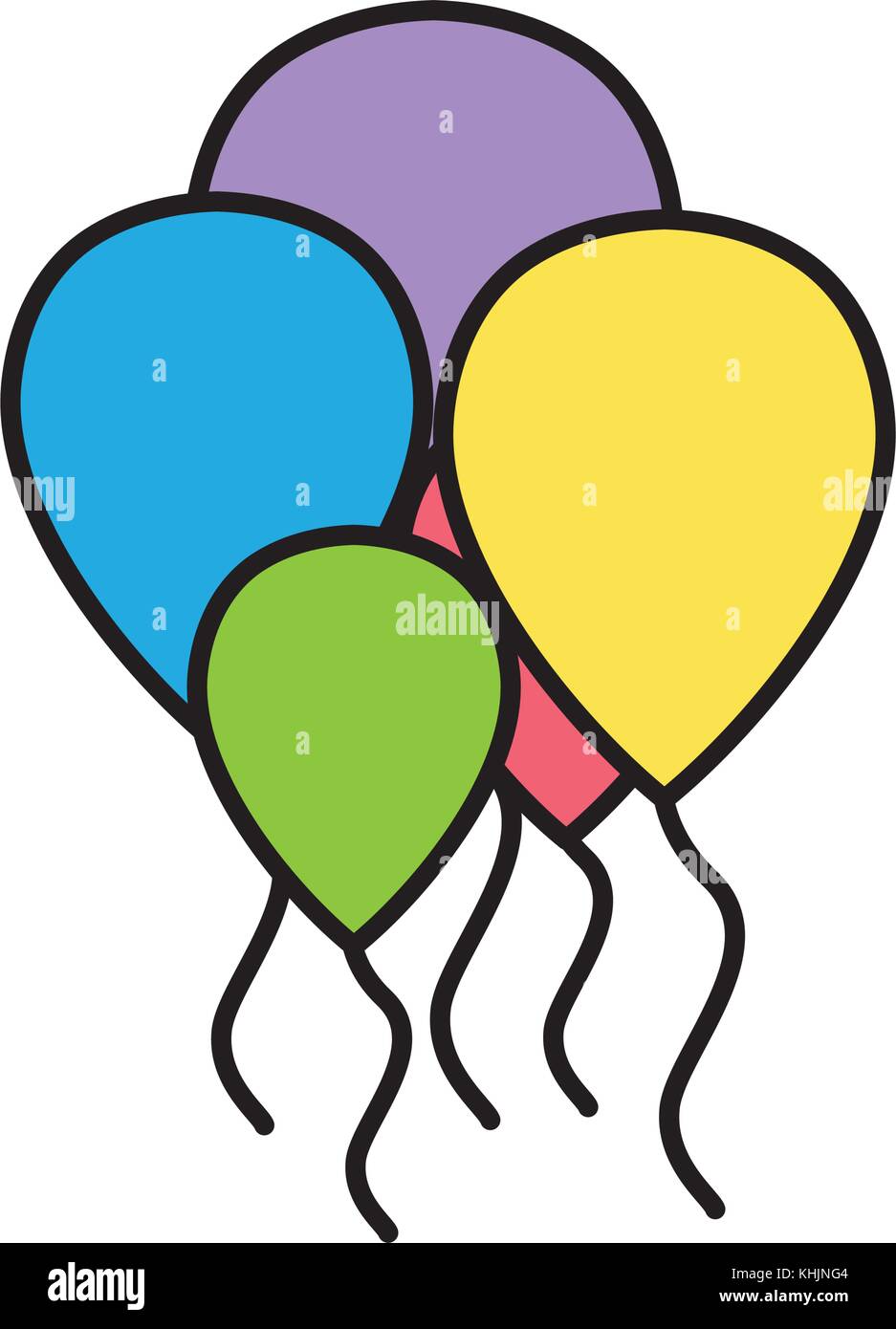 balloons objects decoration to celebration design Stock Vector Image ...