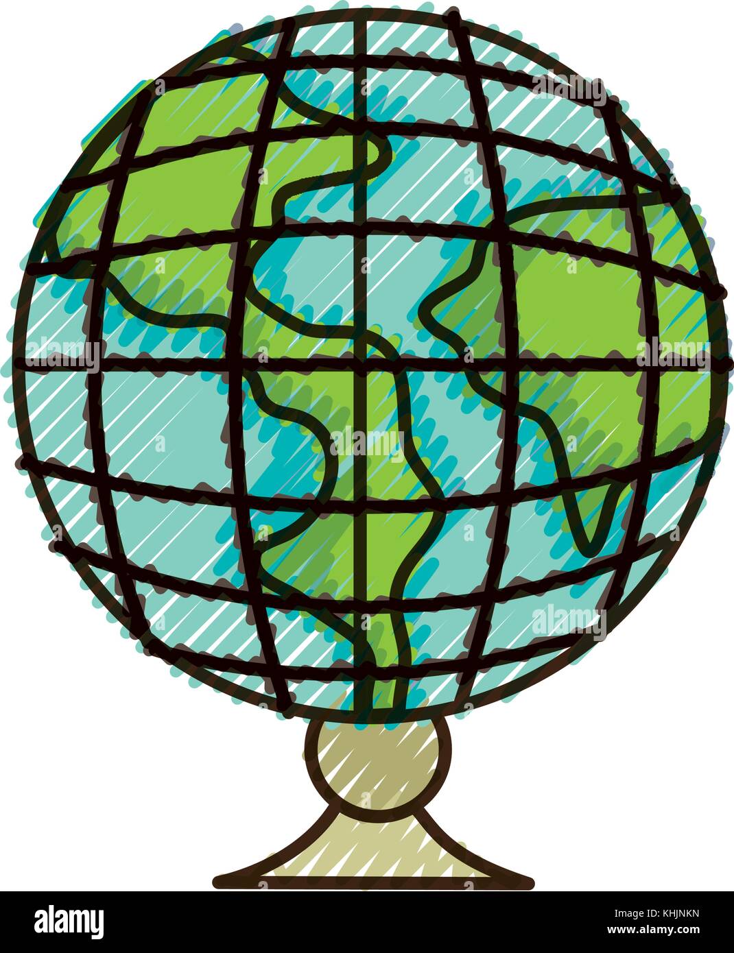 doodle global earth planet desk design to study decoration Stock Vector ...