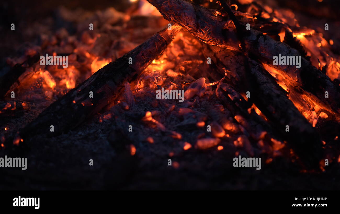 The fire, bright embers which transmit the sensation of heat Stock ...