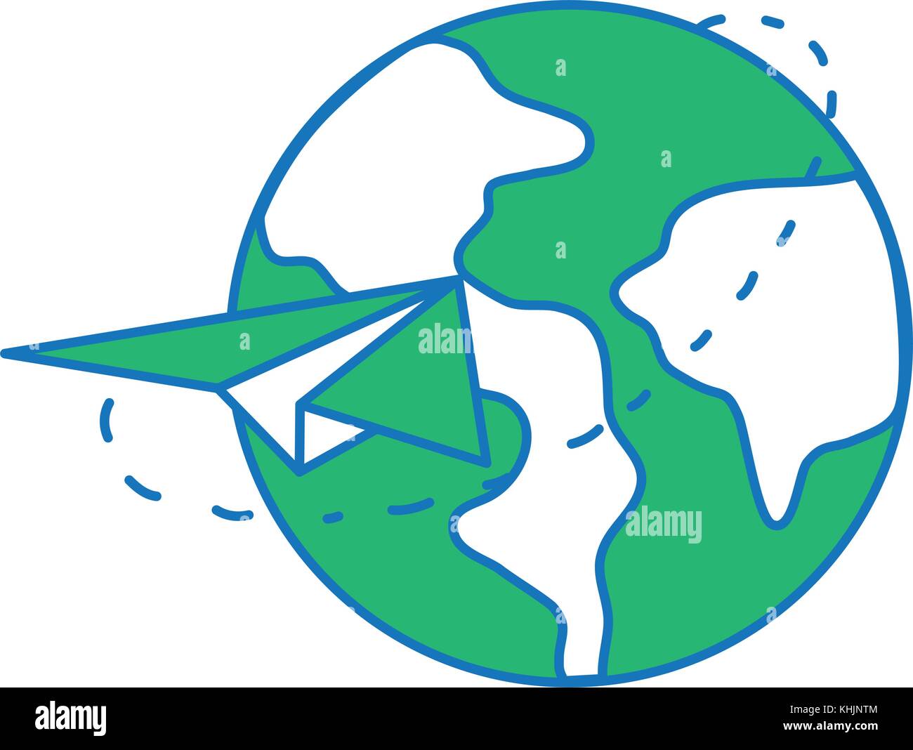 global earth planet with paper airplane design Stock Vector Image & Art ...