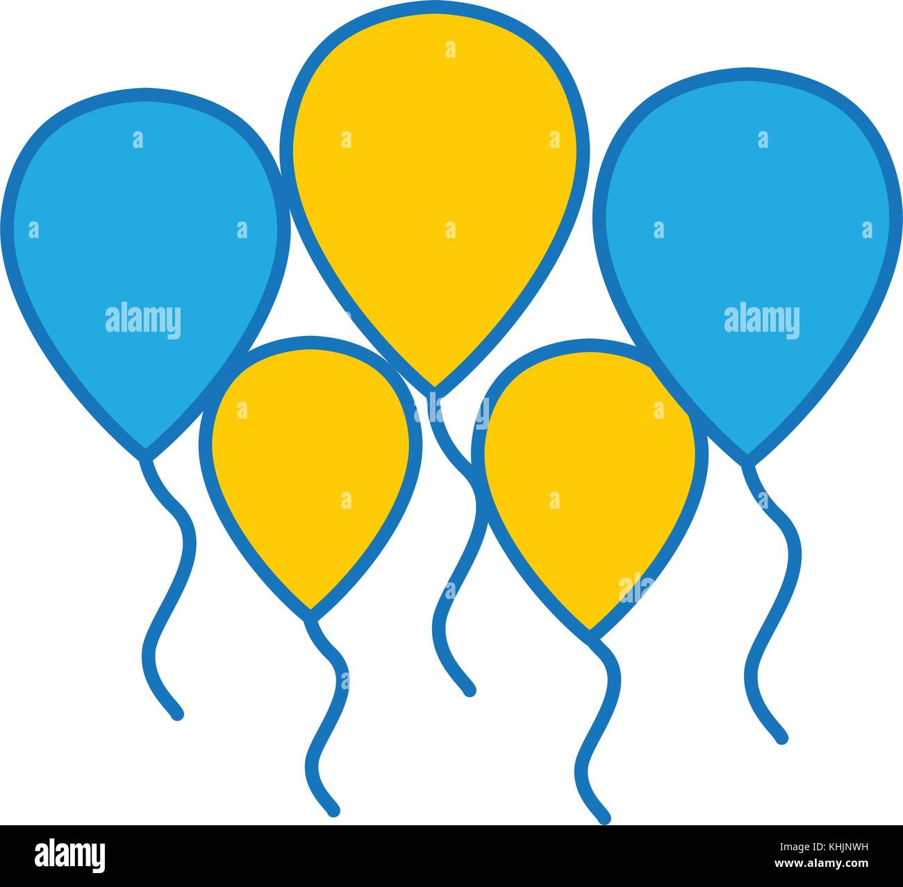 balloons objects decoration to celebration design vector illustration ...