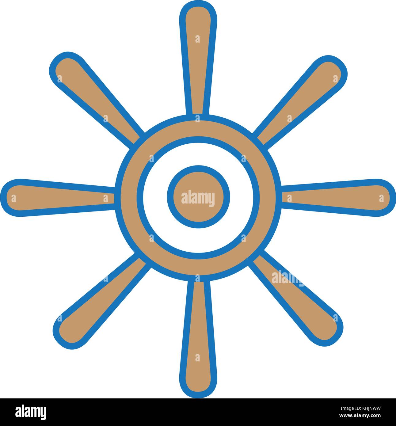 rudder ship nautical object design vector illustration Stock Vector ...