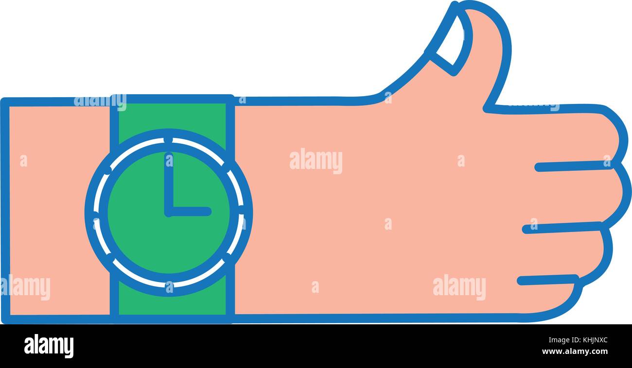 hand with watch fashion time design vector illustration Stock Vector ...