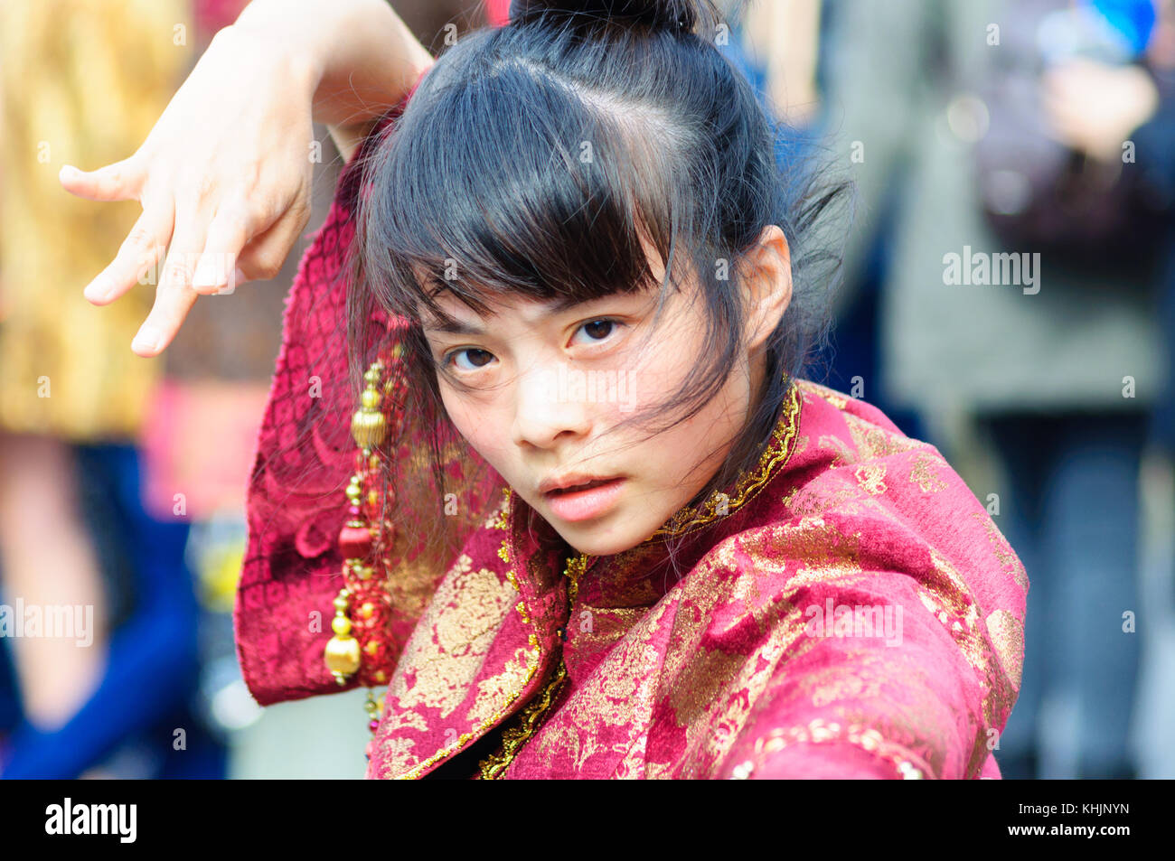 Female member of the Hsu Chen Wei Production Dance Company performs The ...
