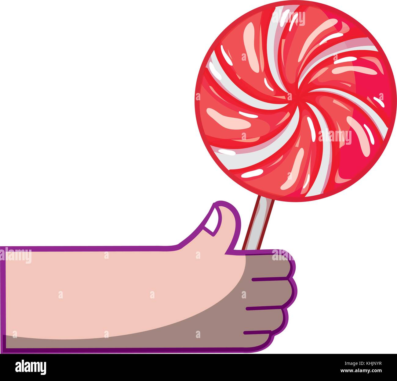 hand with candy sweet dessert sugar vector illustration Stock Vector ...