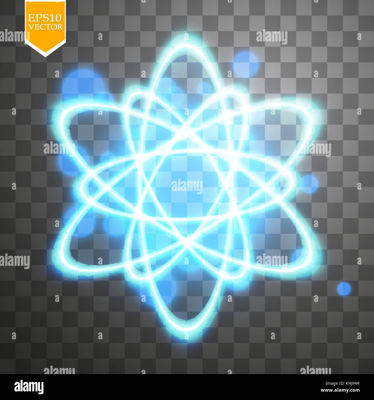 Shining atom scheme. Isolated on black transparent background. Vector illustration Stock Vector ...