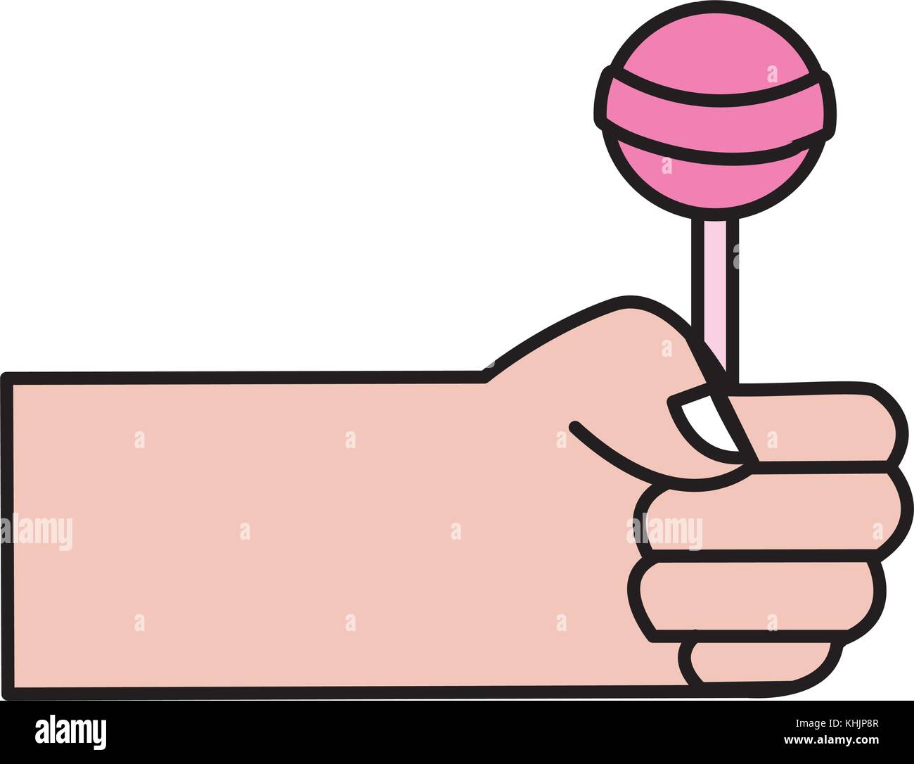 hand with candy dessert sweet caramel vector illustration Stock Vector ...