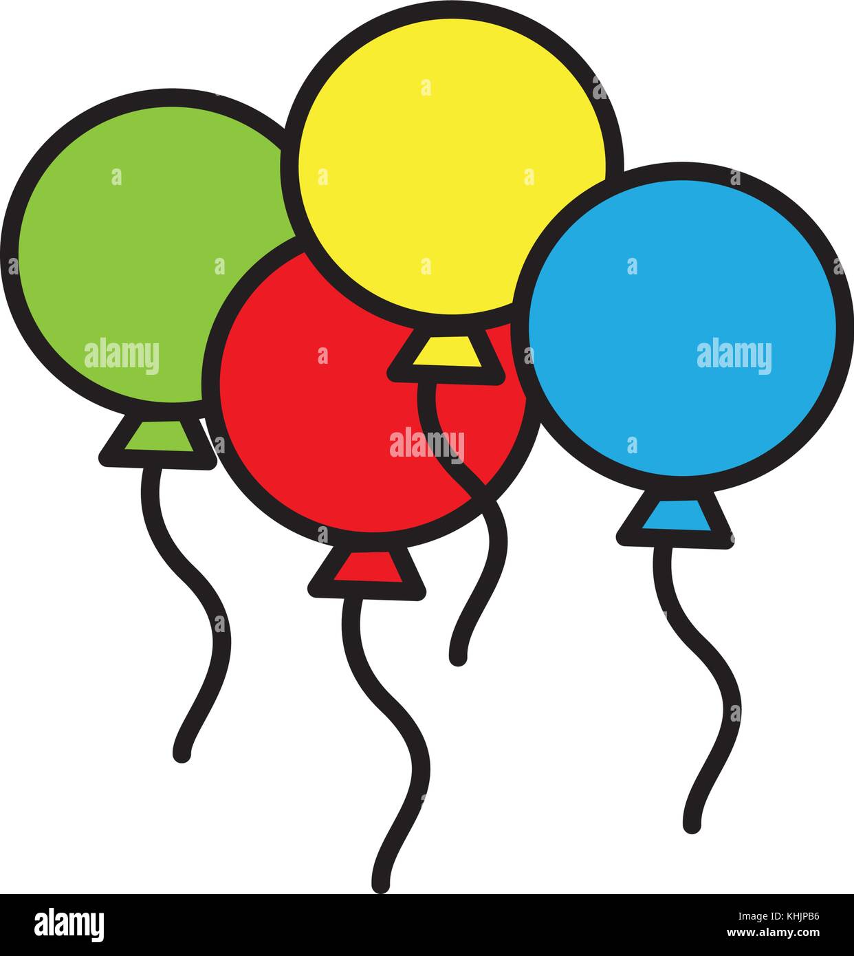 balloons party celebration decoration design vector illustration Stock ...