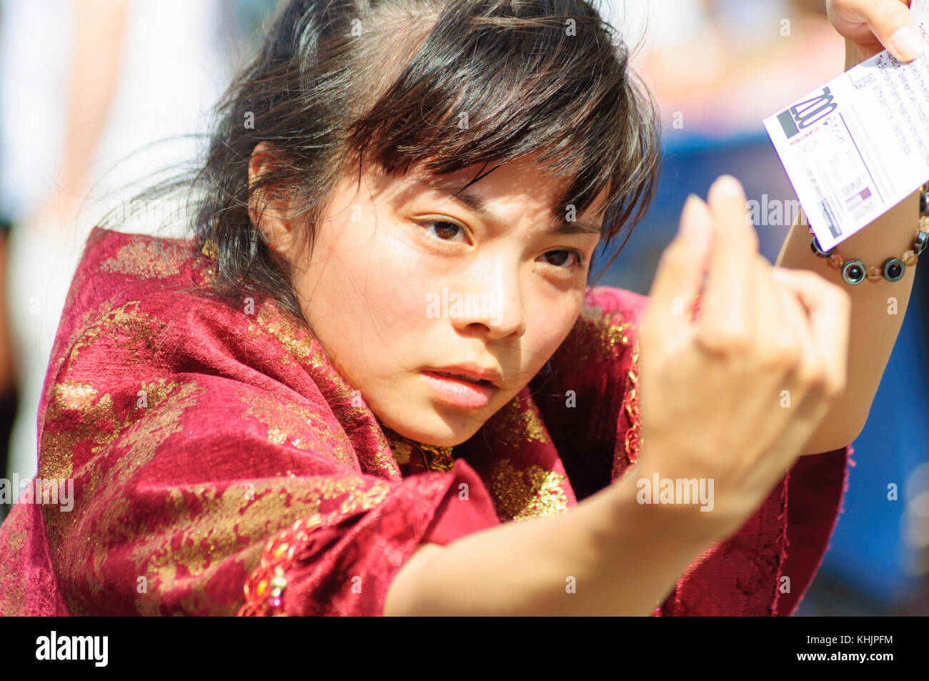 Female member of the Hsu Chen Wei Production Dance Company performs The ...