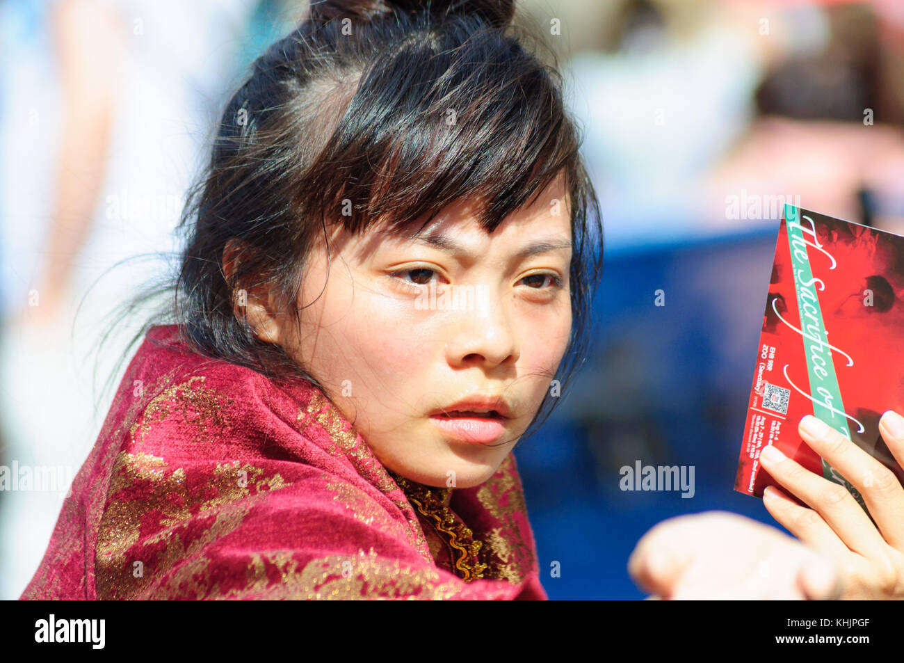 Female member of the Hsu Chen Wei Production Dance Company performs The Sacrifice of Roaring ...
