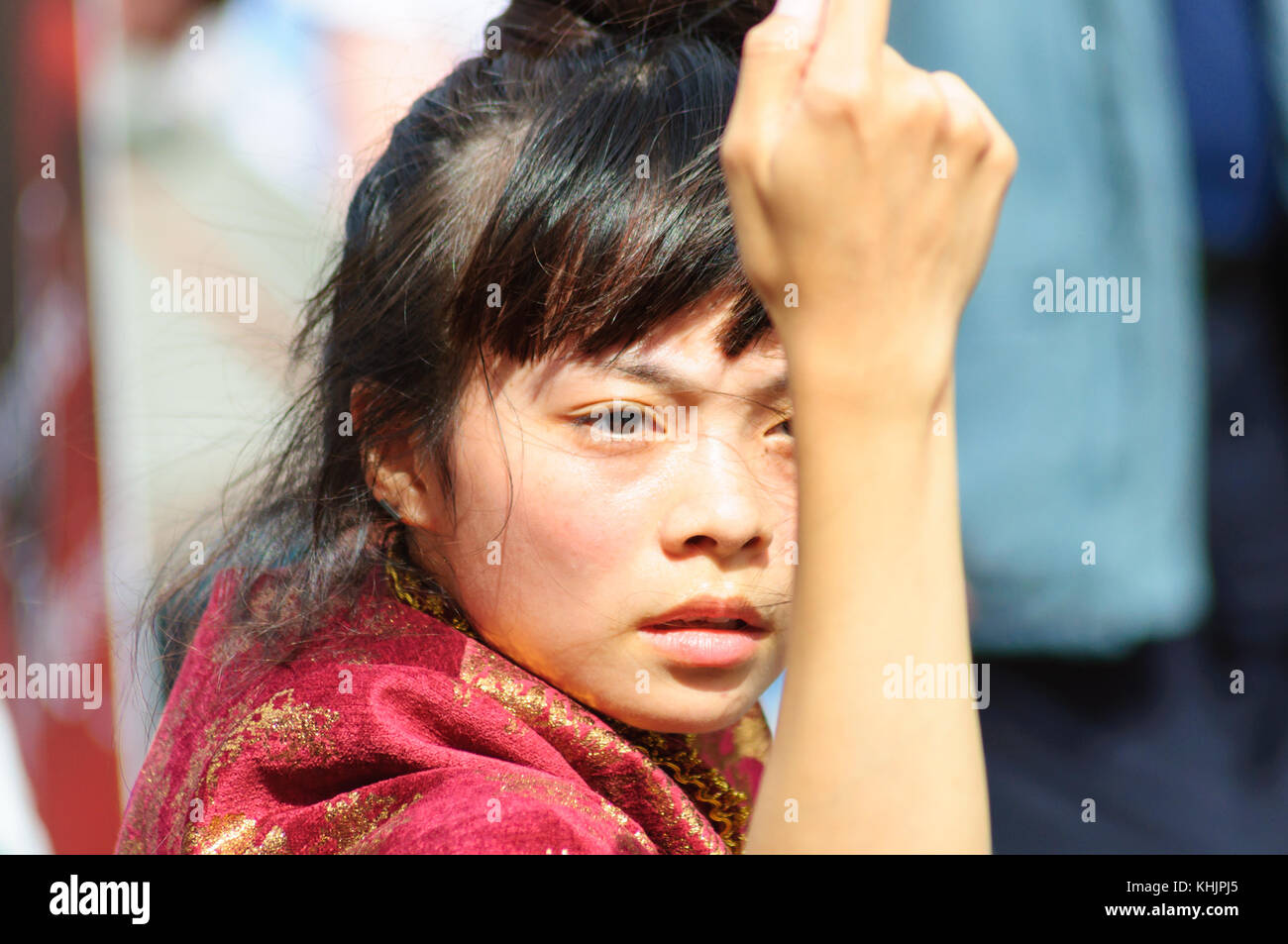 Female member of the Hsu Chen Wei Production Dance Company performs The ...