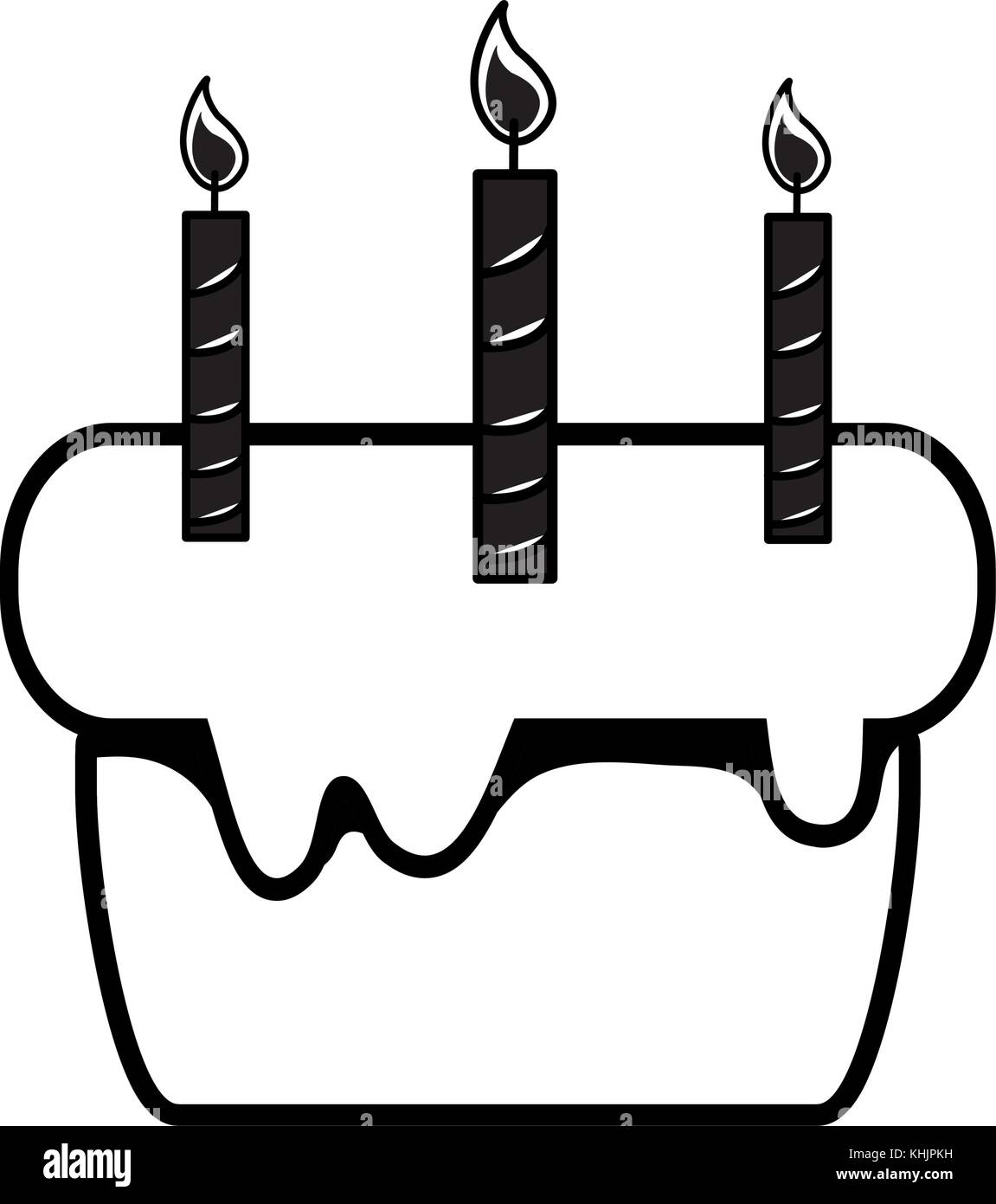 contour cake pastel with candles decoration celebratetion vector ...