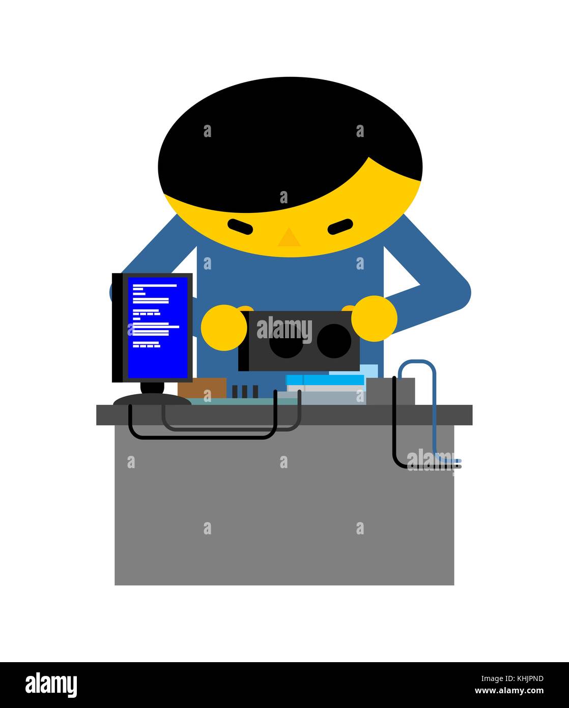Man repairing circuit board Stock Vector Images - Alamy