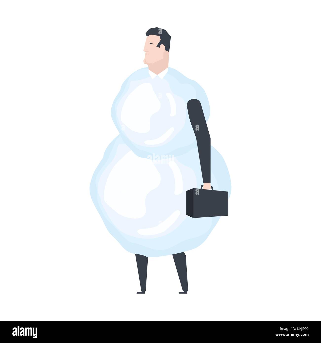 Snowman Businessman. Winter boss. Snow manager. Vector illustration ...