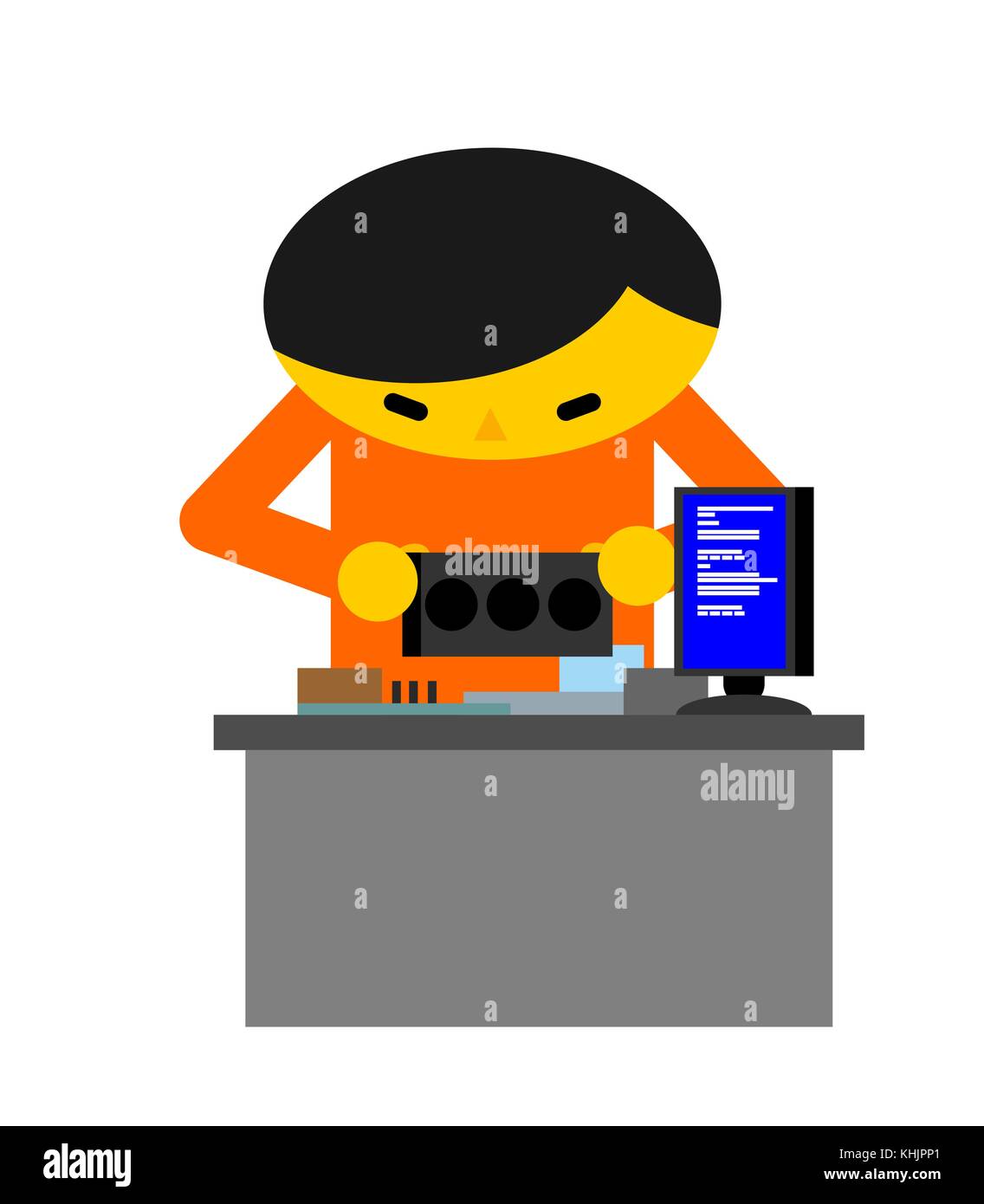 Man repairing circuit board Stock Vector Images - Alamy