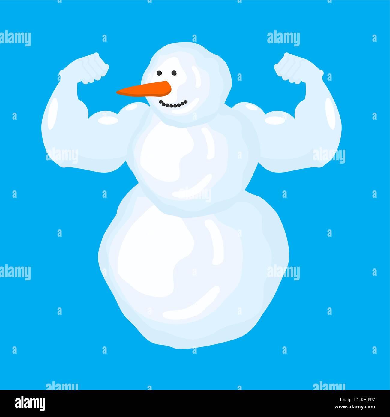 Strong snowman isolated. Winter fitness. Snow Sports. Vector ...