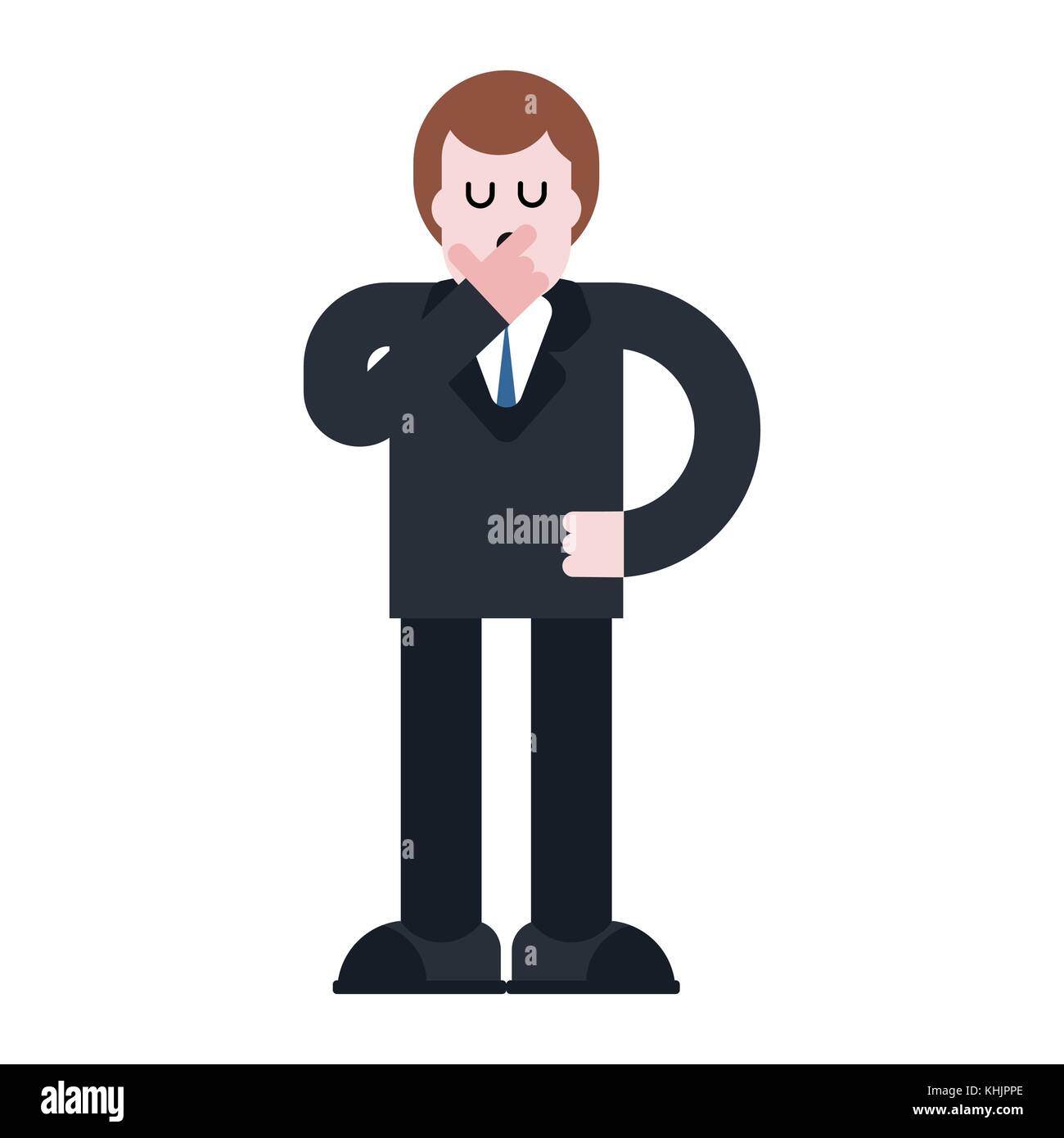 Senior businessman thinking hand Stock Vector Images - Alamy