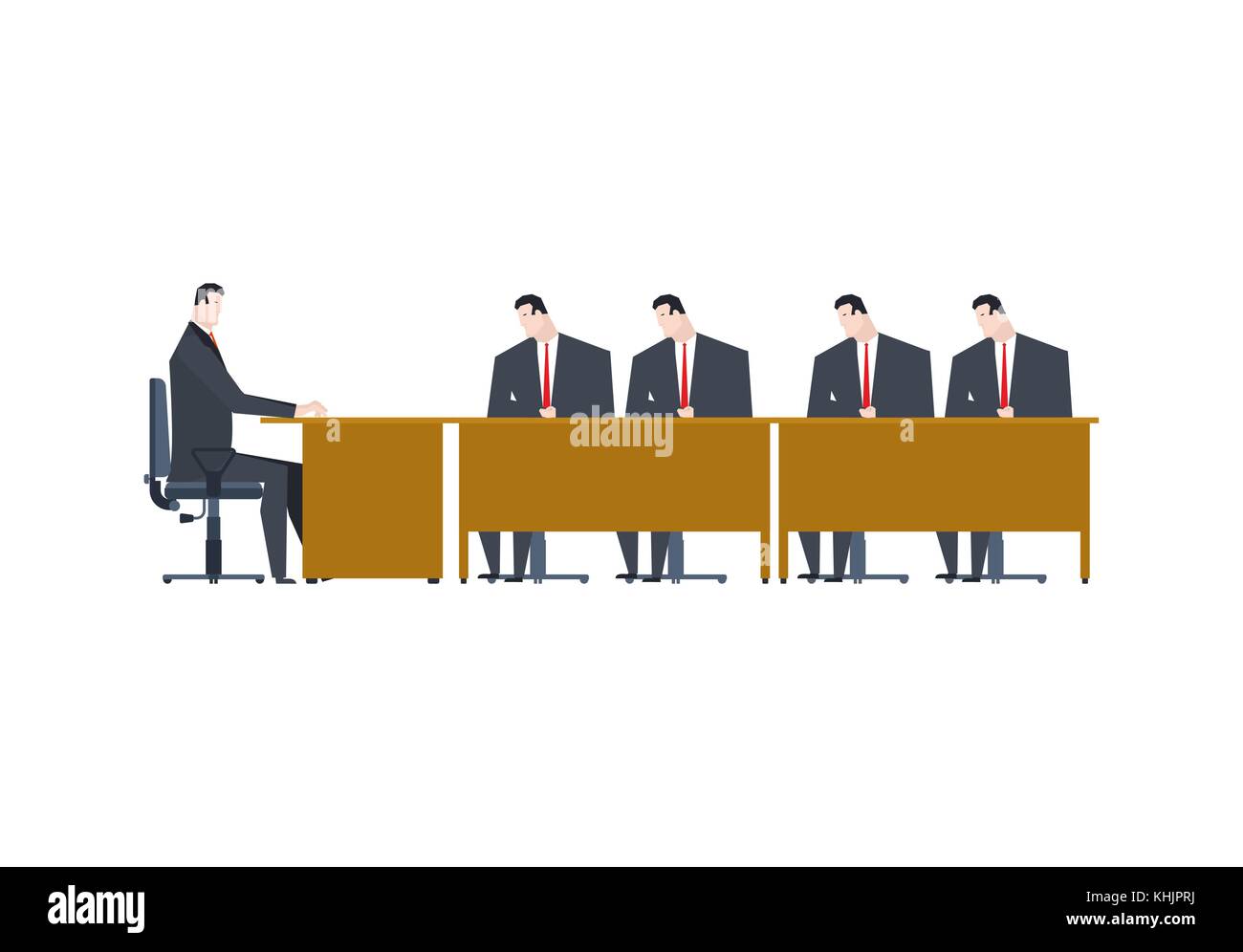 Meeting at boss. Manager and chief. Office life. Vector illustration ...