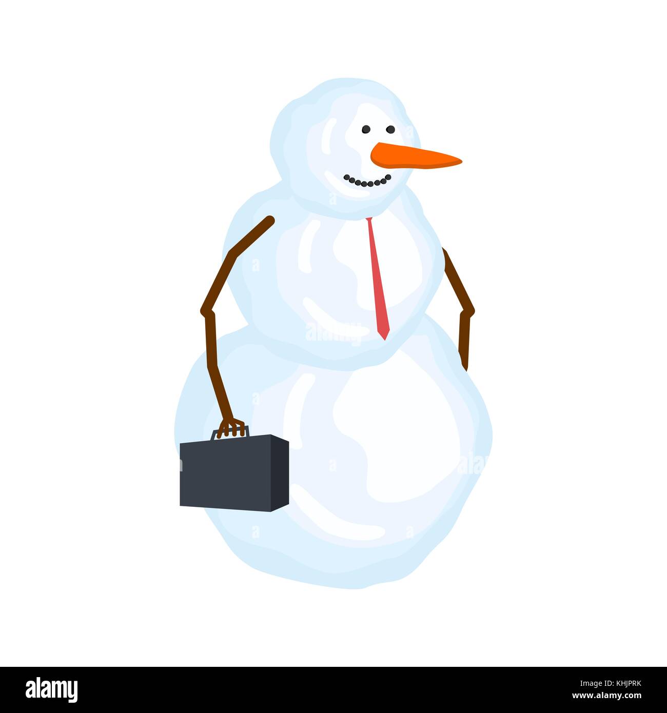 Snowman Businessman. Winter boss. Snow manager. Vector illustration ...