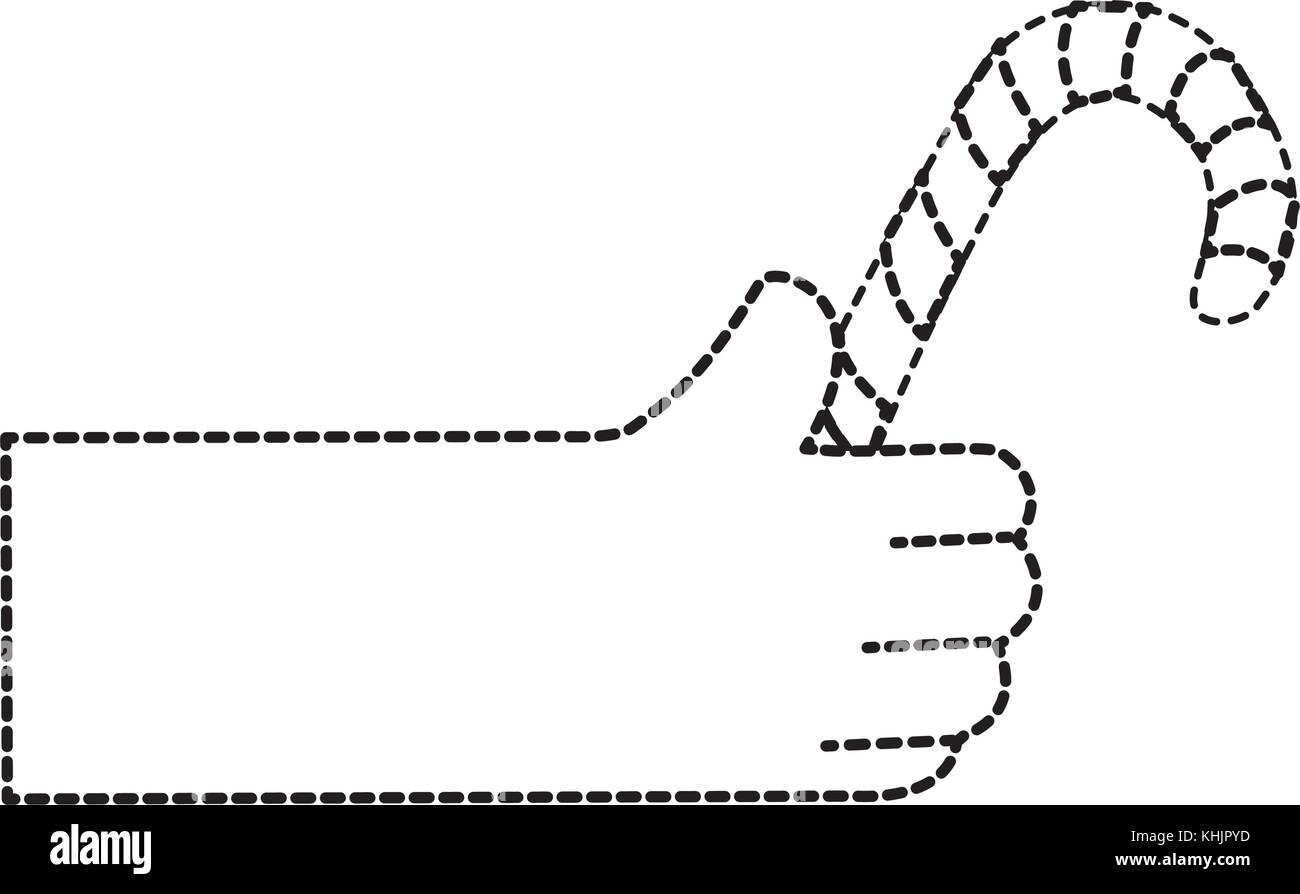 dotted shape hand with candy dessert sweet caramel Stock Vector Image ...