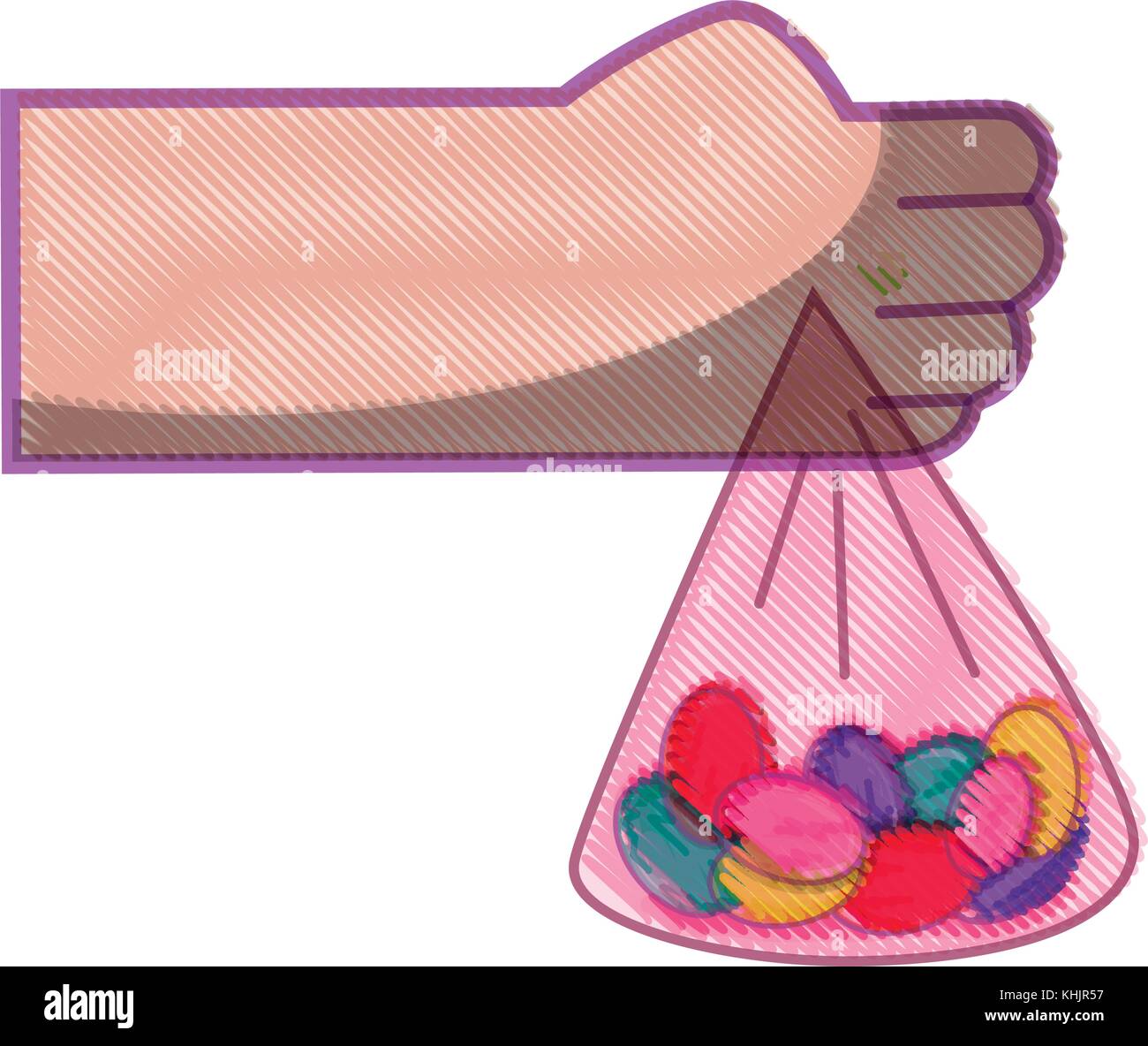 Hand of almonds Stock Vector Images - Alamy