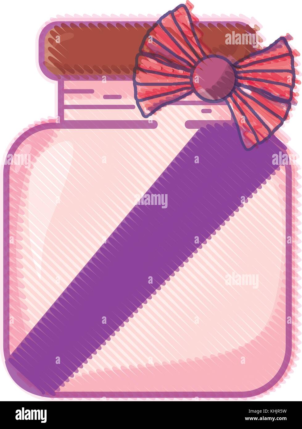 crystal jar with ribbon bow decoration design Stock Vector Image & Art ...
